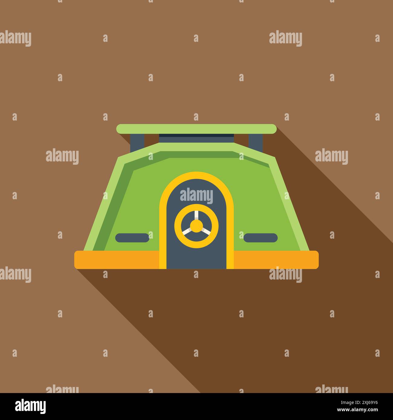 Illustration of a green bunker providing protection during wartime with ...