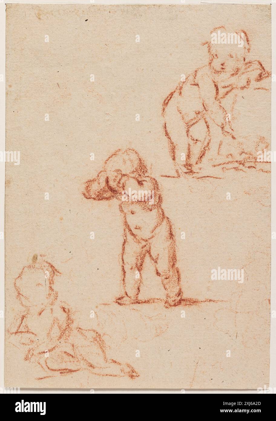 Sketches of Putti Ubekendt italiensk , Ubekendt fransk Drawing Skitser ...