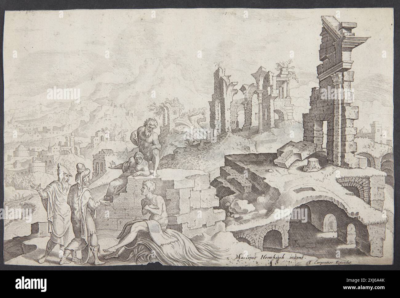 Job on the dunghill with his wife and three friends Ubekendt ...