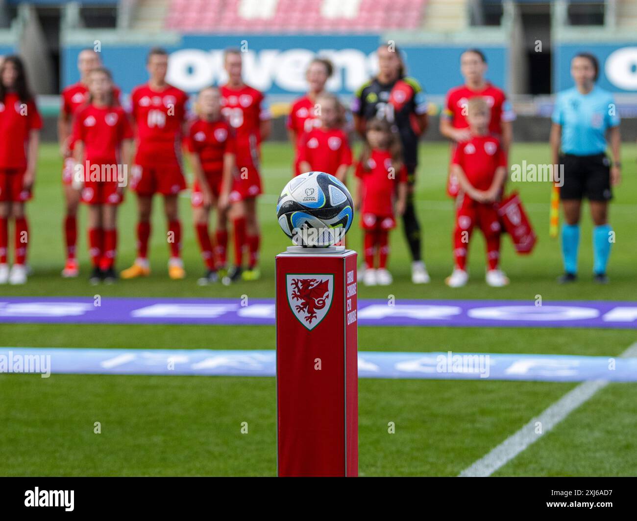 Parc y Scarlets Stadium, UK. 16th July, 2024. Match ball during the ...