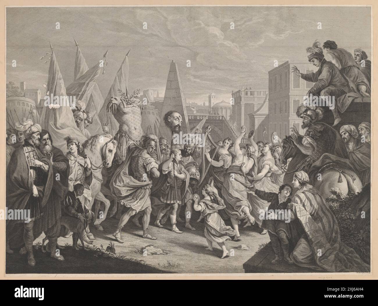 Engraving by Johan Martin Preisler after Francesco Trevisani depicting ...