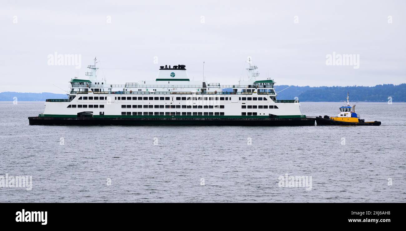 Puget Sound, WA, USA - July 15, 2024; Washington State car ferry MV ...