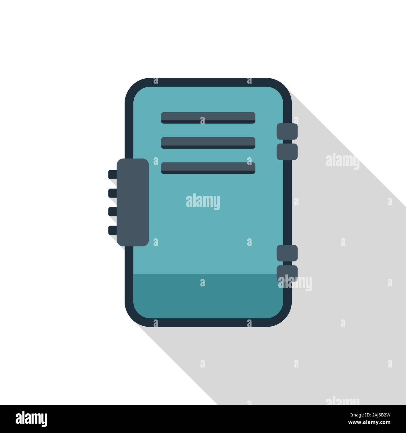 Closed personal diary with bookmark casting a long shadow, ready for ...