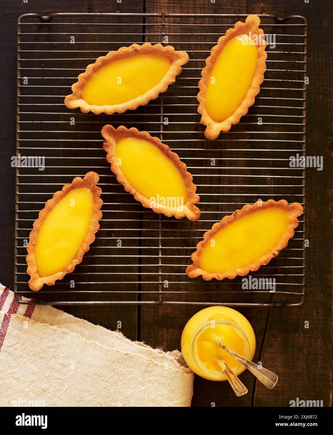 Lemon curd tartlets Stock Photo - Alamy