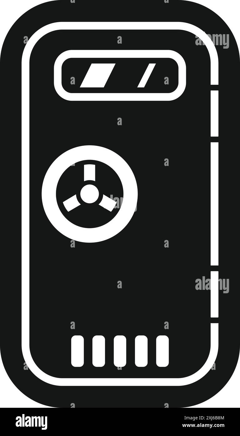 Simple icon of a closed bank vault door, representing security and ...