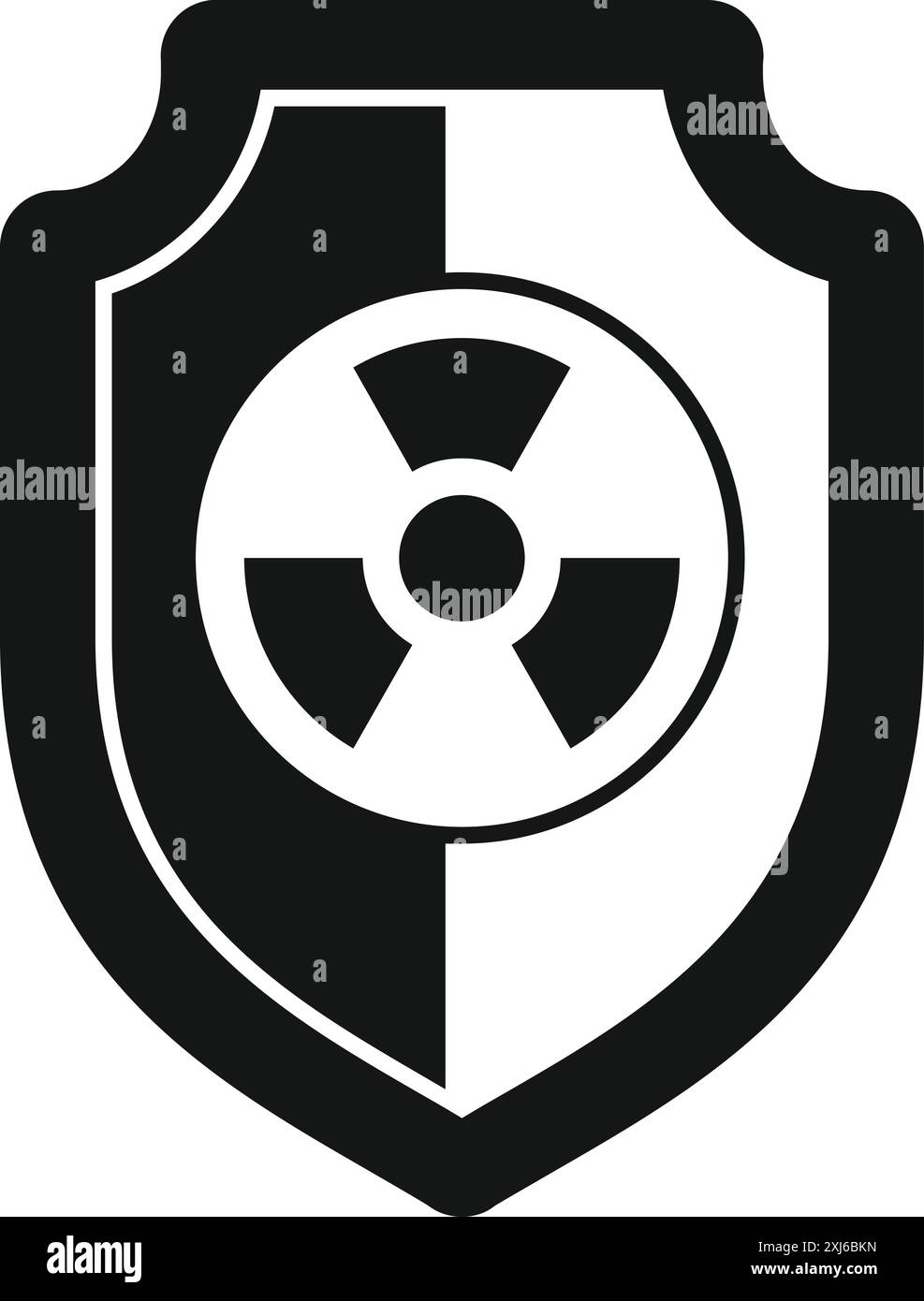 Black and white icon of a shield protecting from radioactive ...