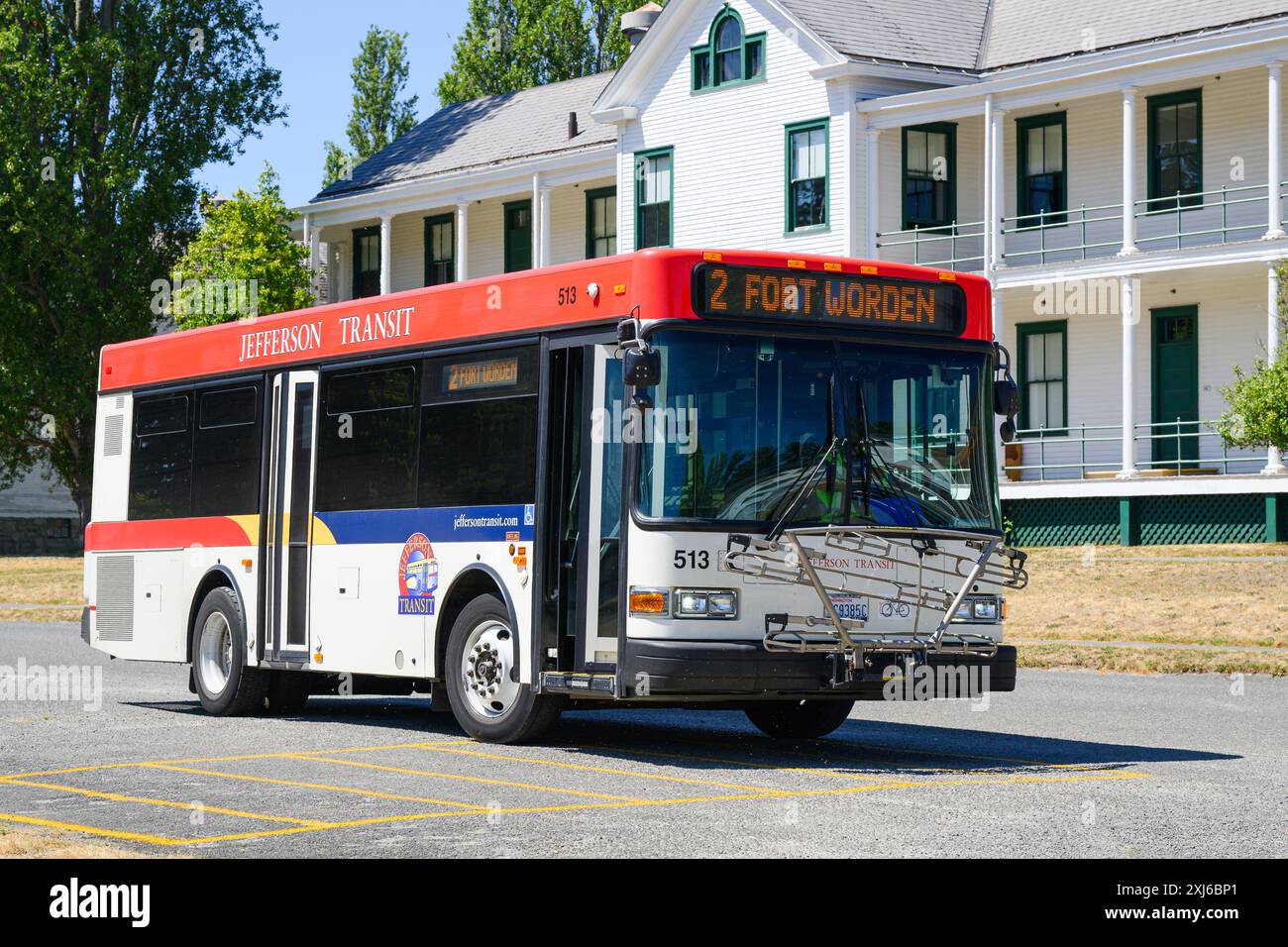 Port Townsend, WA, USA - July 15, 2024; Jefferson Transit bus at Fort ...