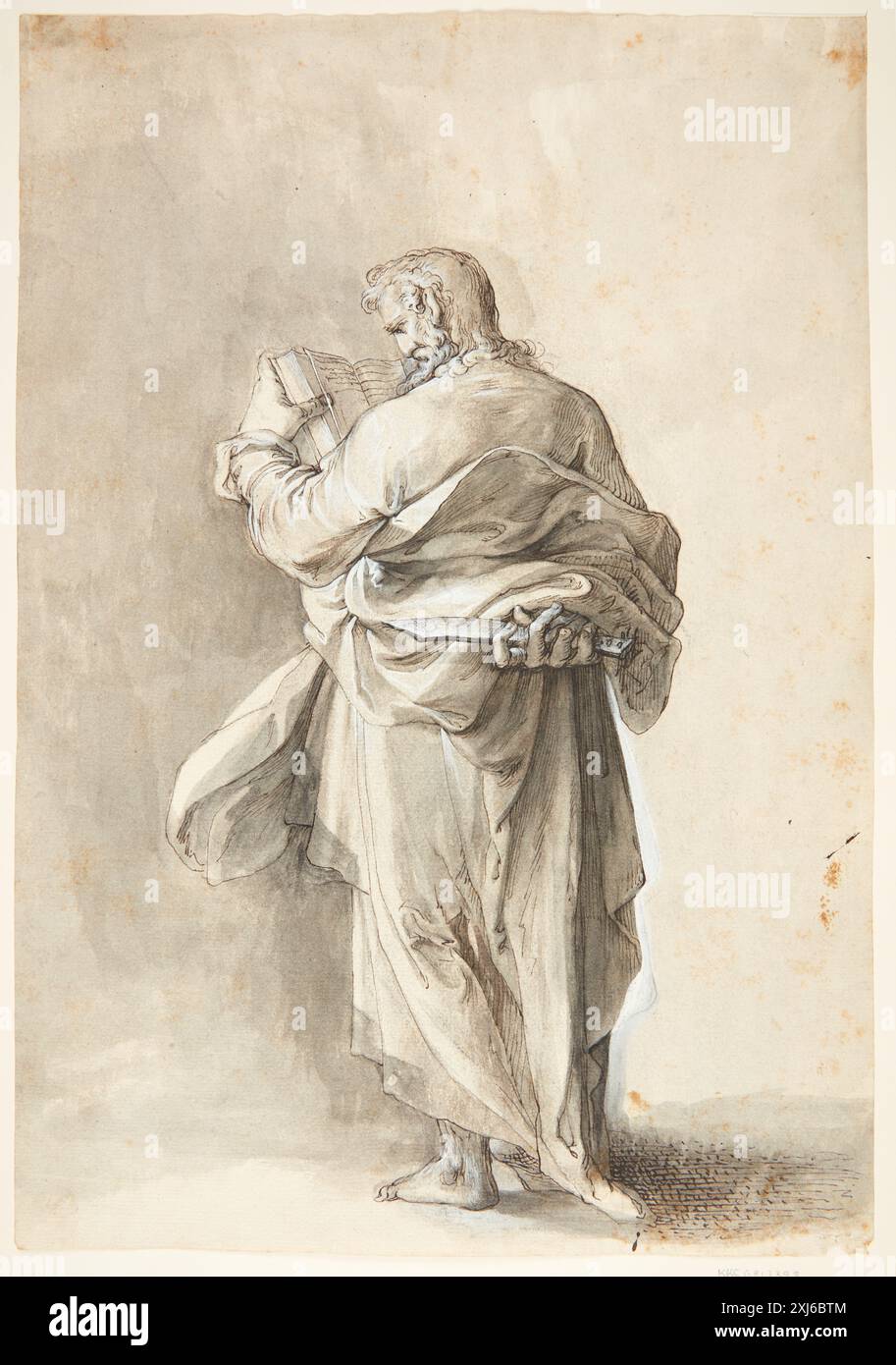 This drawing by Matthäus Gundelach depicts the apostle Bartholomæus ...