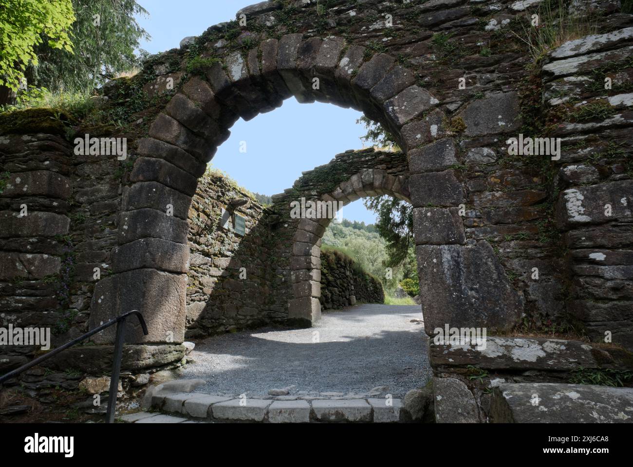 Ireland - Glendalough Double Archway Stock Photo - Alamy