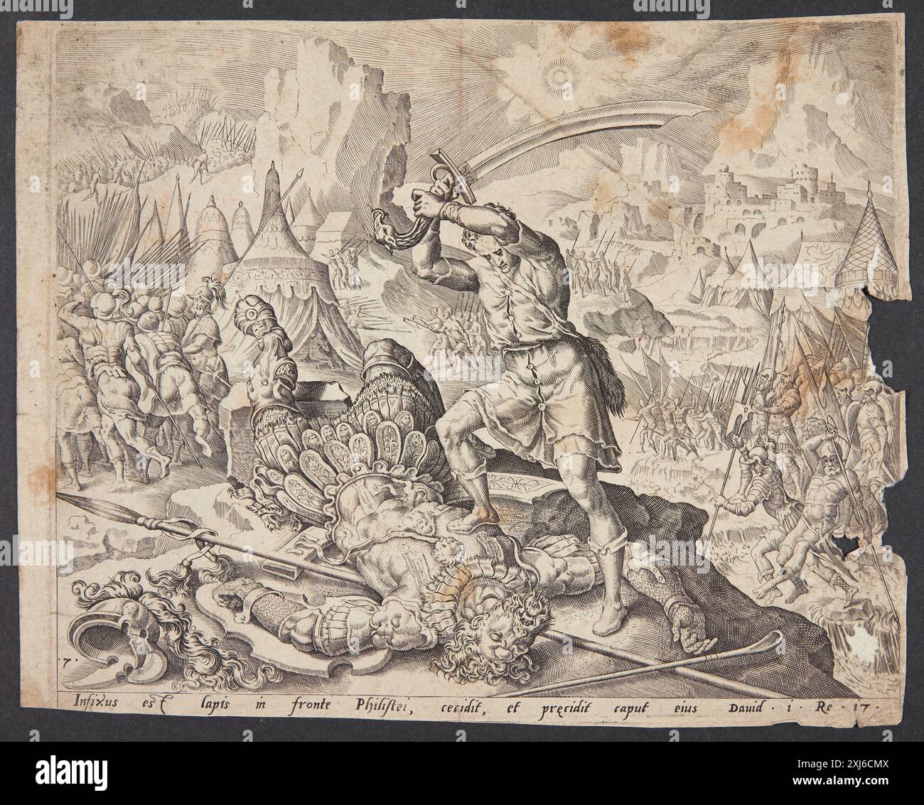 Abner presenting David with Goliath's head for Saul Heemskerck, Maarten ...