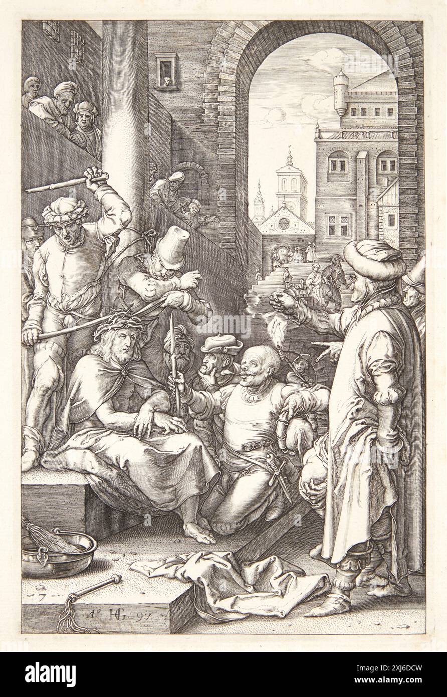 Tower crown Goltzius, Hendrick 1558 - 1617 Copper engraving, Print The ...