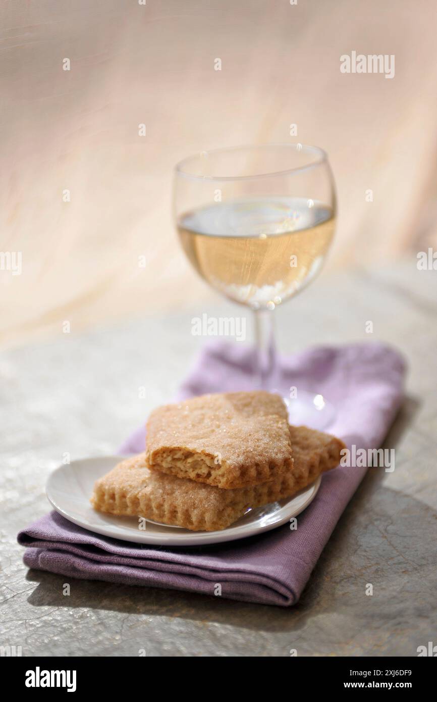 Muscat cookies and a glass of Muscat Stock Photo - Alamy