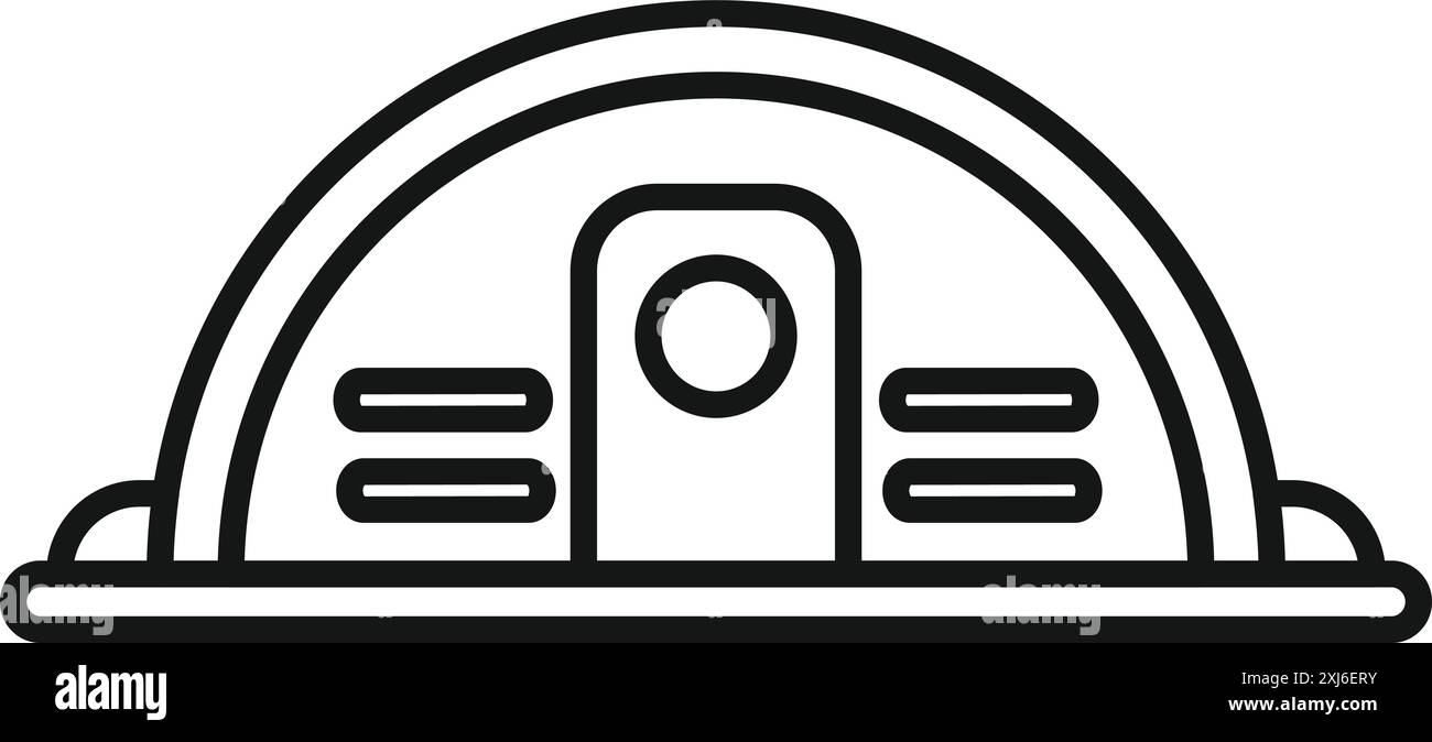 Simple line icon of a hangar building, used for storing aircraft Stock ...