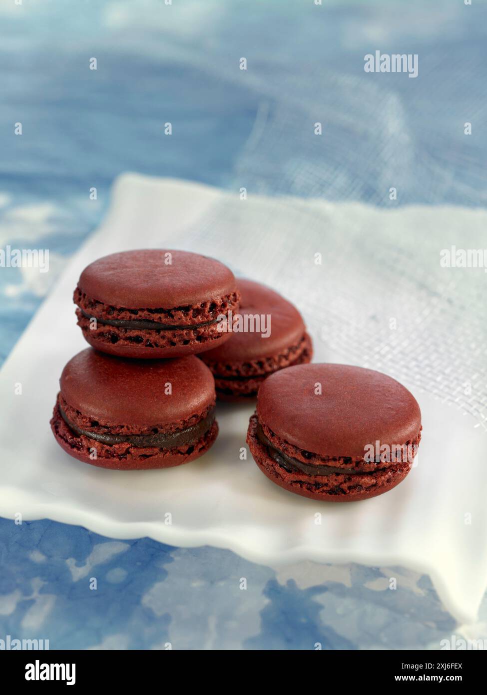 Chocolate and summer fruit flavored macaroons Stock Photo - Alamy