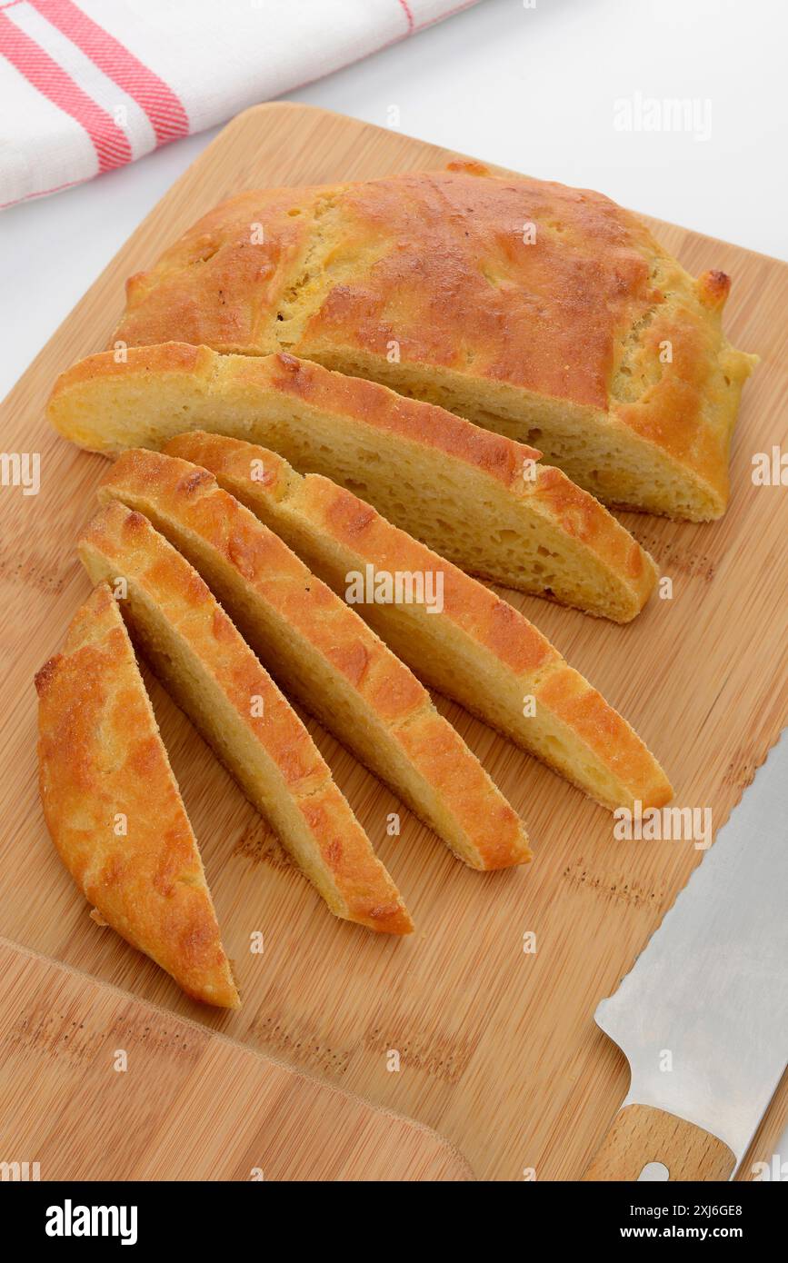 Sliced sweetcorn bread Stock Photo - Alamy