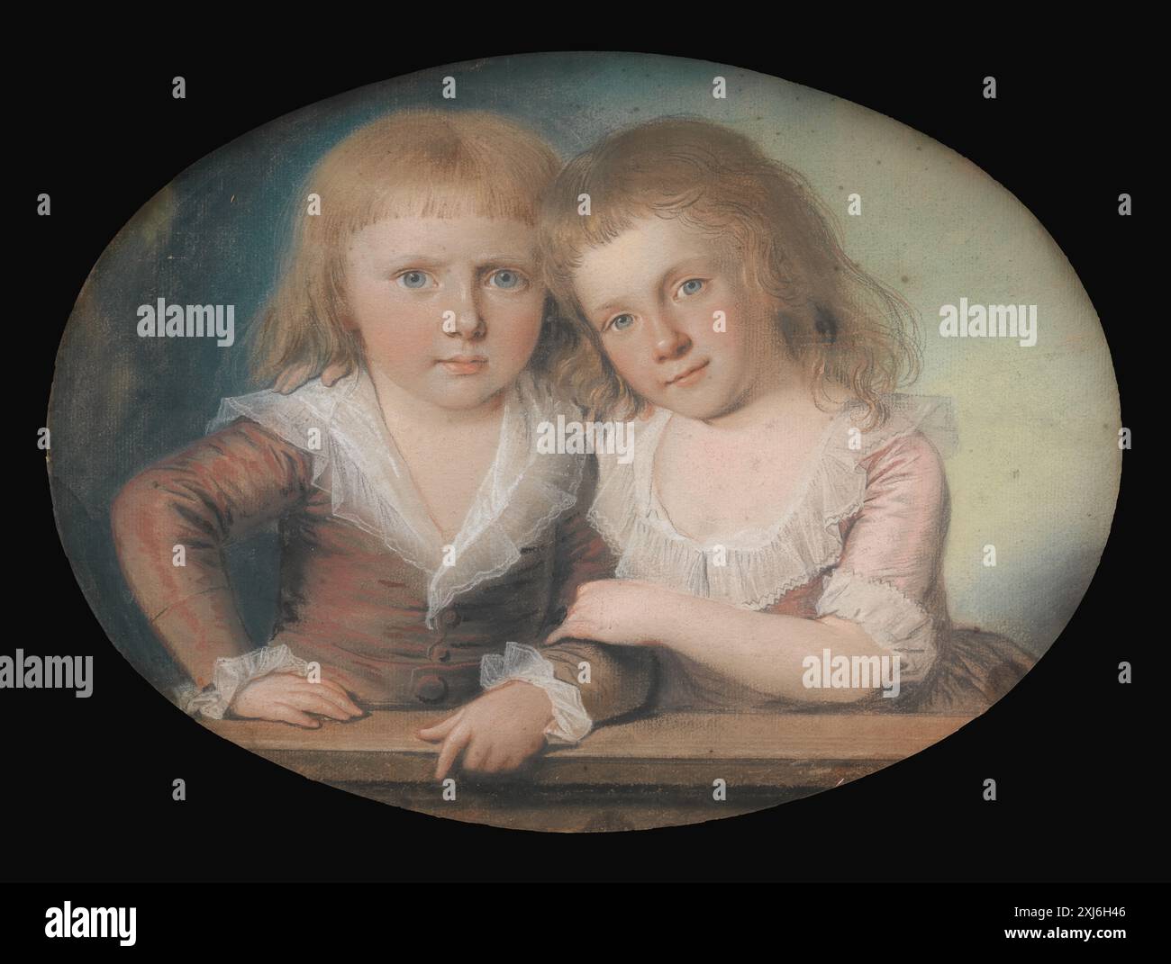 Pastel portrait by Jens Juel showing the two children of Head of Office ...