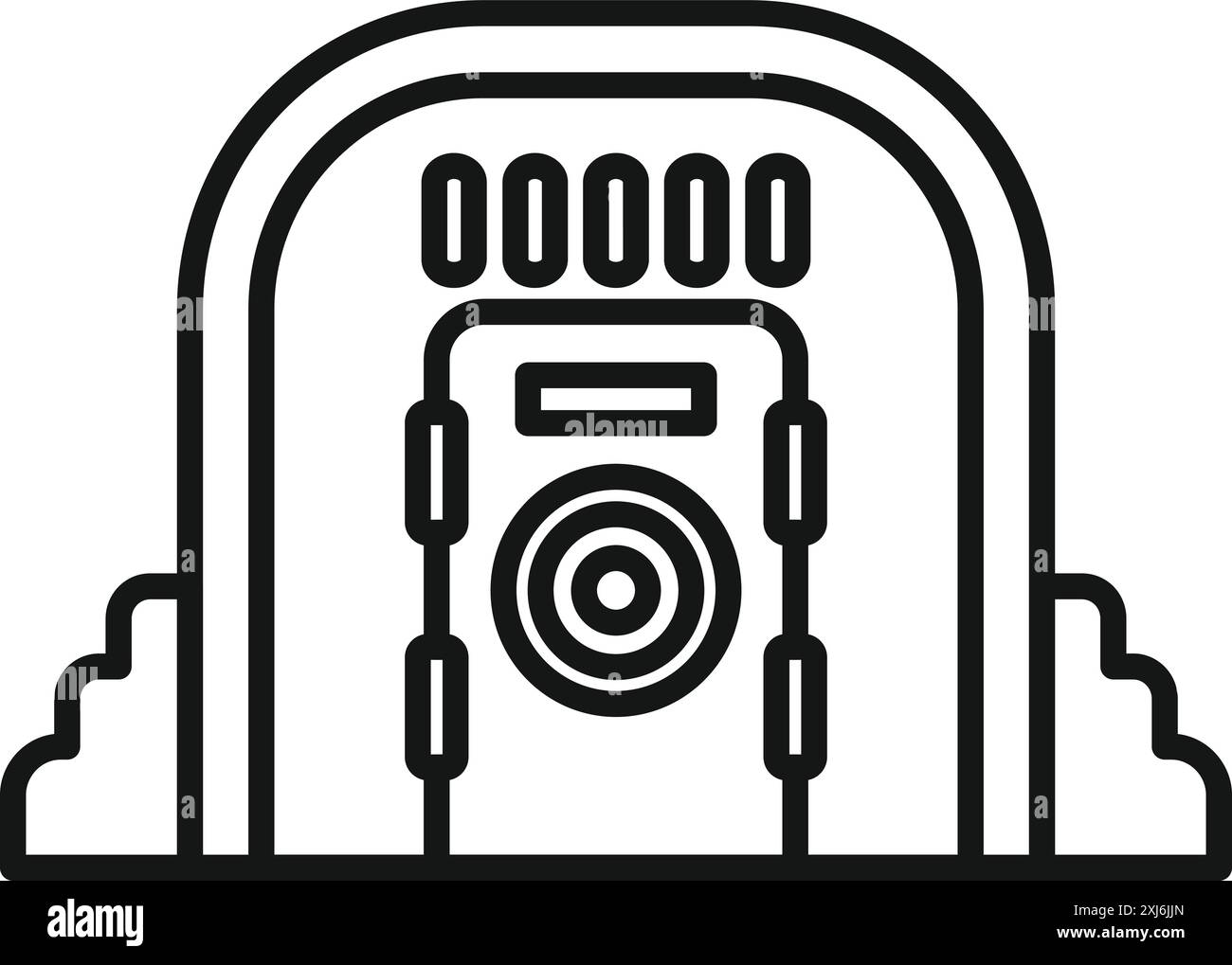 Big bunker door is protecting from nuclear explosion Stock Vector Image ...