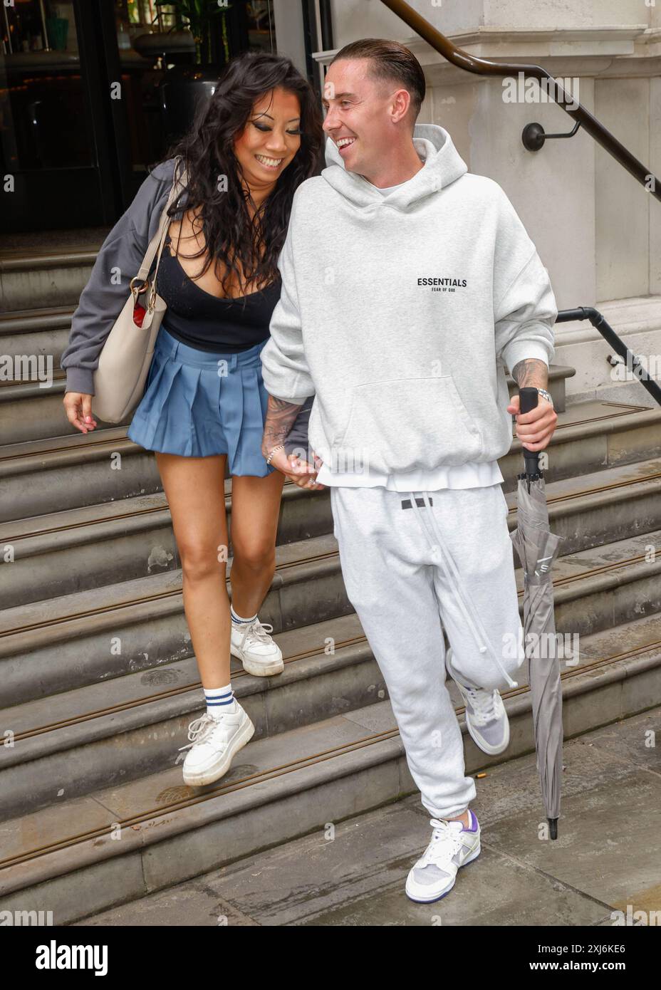 London, UK. 16th July, 2024. Chrissie Wunna and Cameron Coxe are seen ...