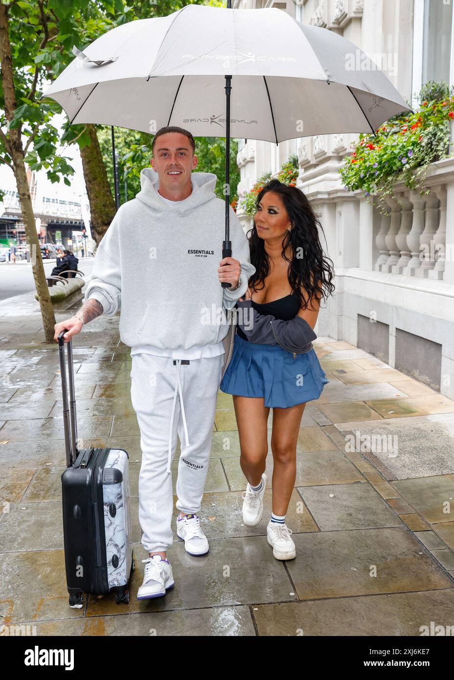 London, UK. 16th July, 2024. Chrissie Wunna and Cameron Coxe are seen ...