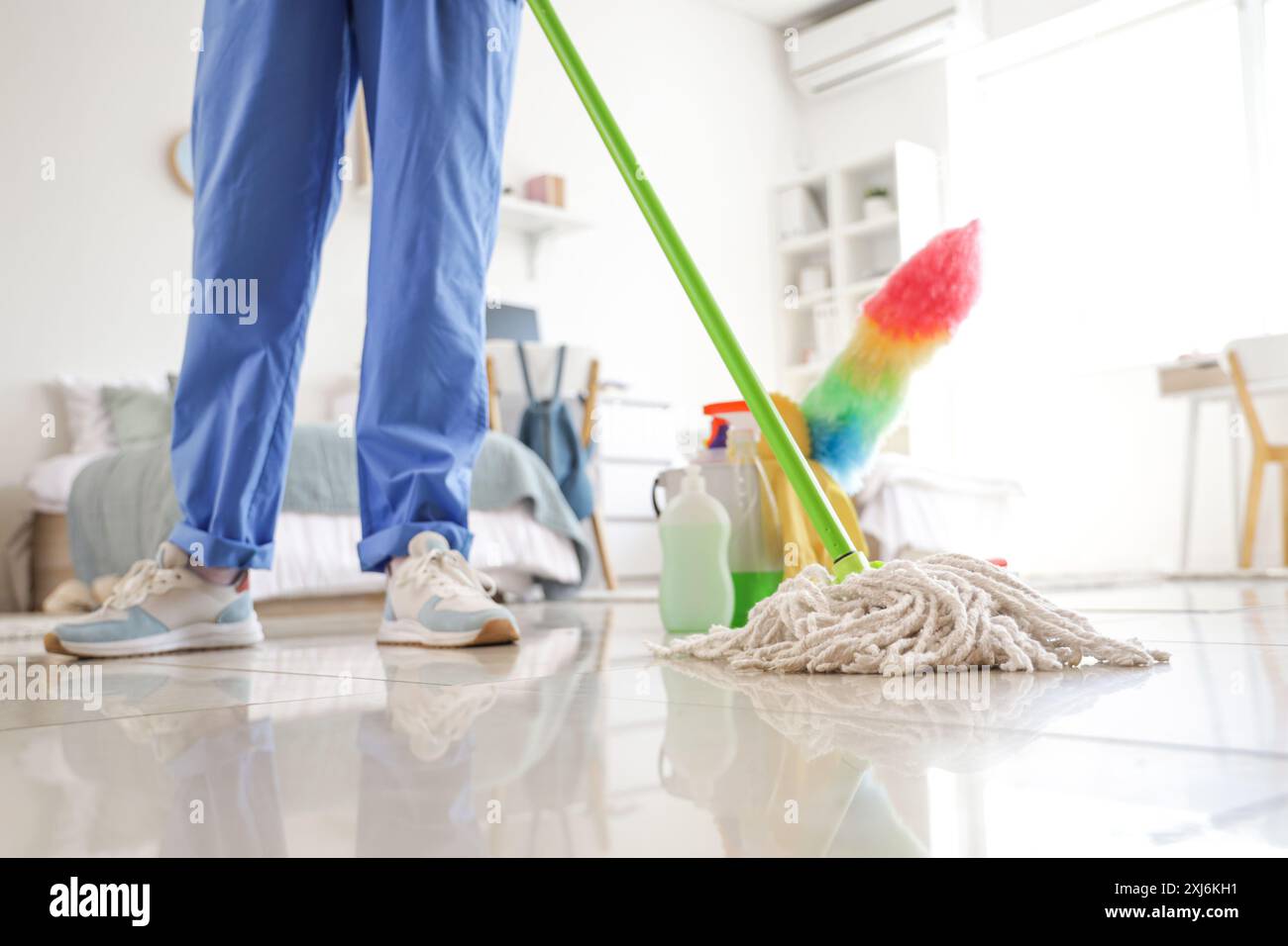 Janitor mopping closeup hi-res stock photography and images - Alamy