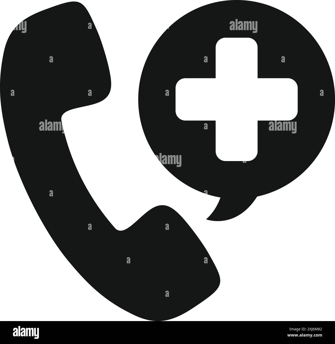 Black phone icon is communicating a message about healthcare and ...