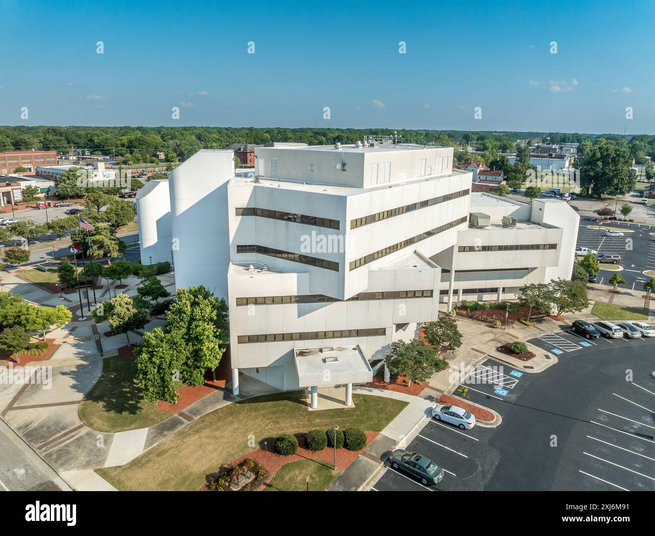 Aerial view of Rocky Mount Nash County North Carolina, typical small ...
