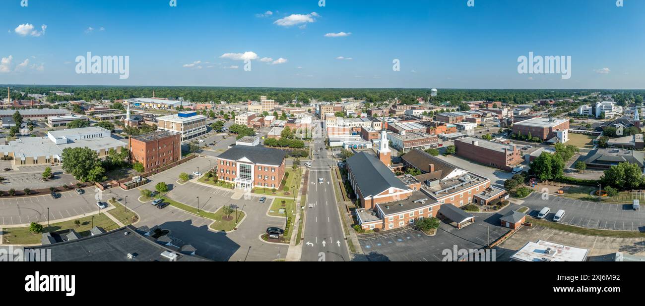 Aerial view of Rocky Mount Nash County North Carolina, typical small ...