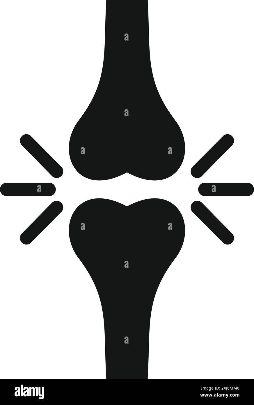 Simple black and white icon representing knee pain, ideal for websites ...