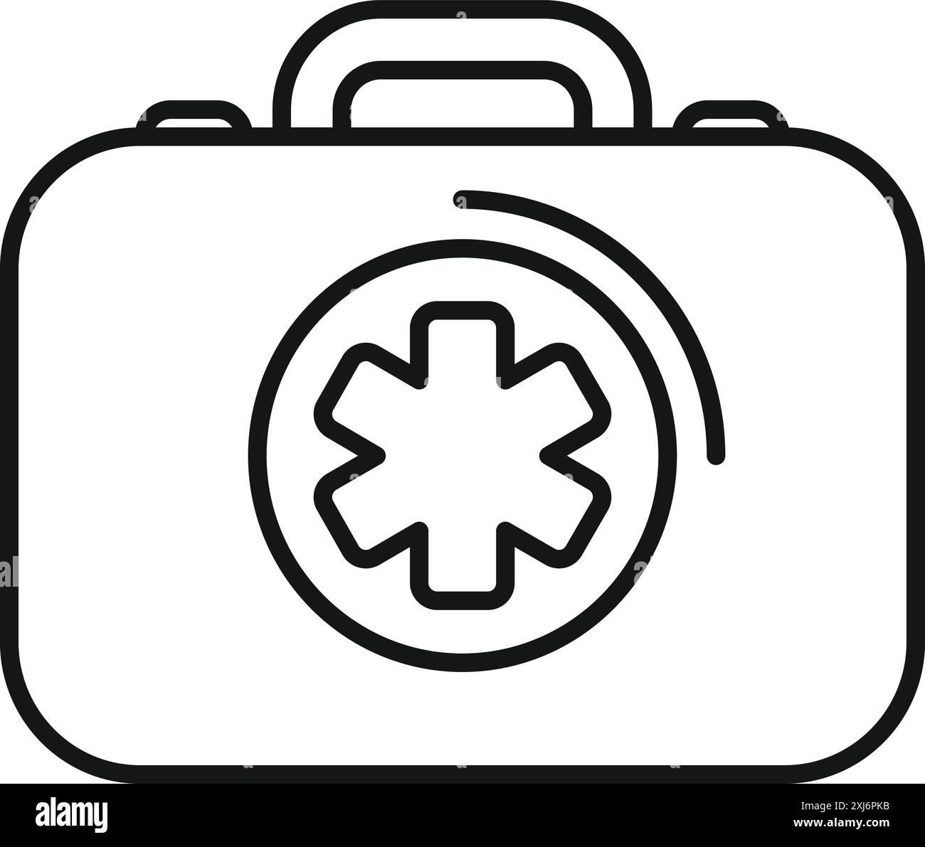 Minimalist first aid kit icon representing medical assistance and ...