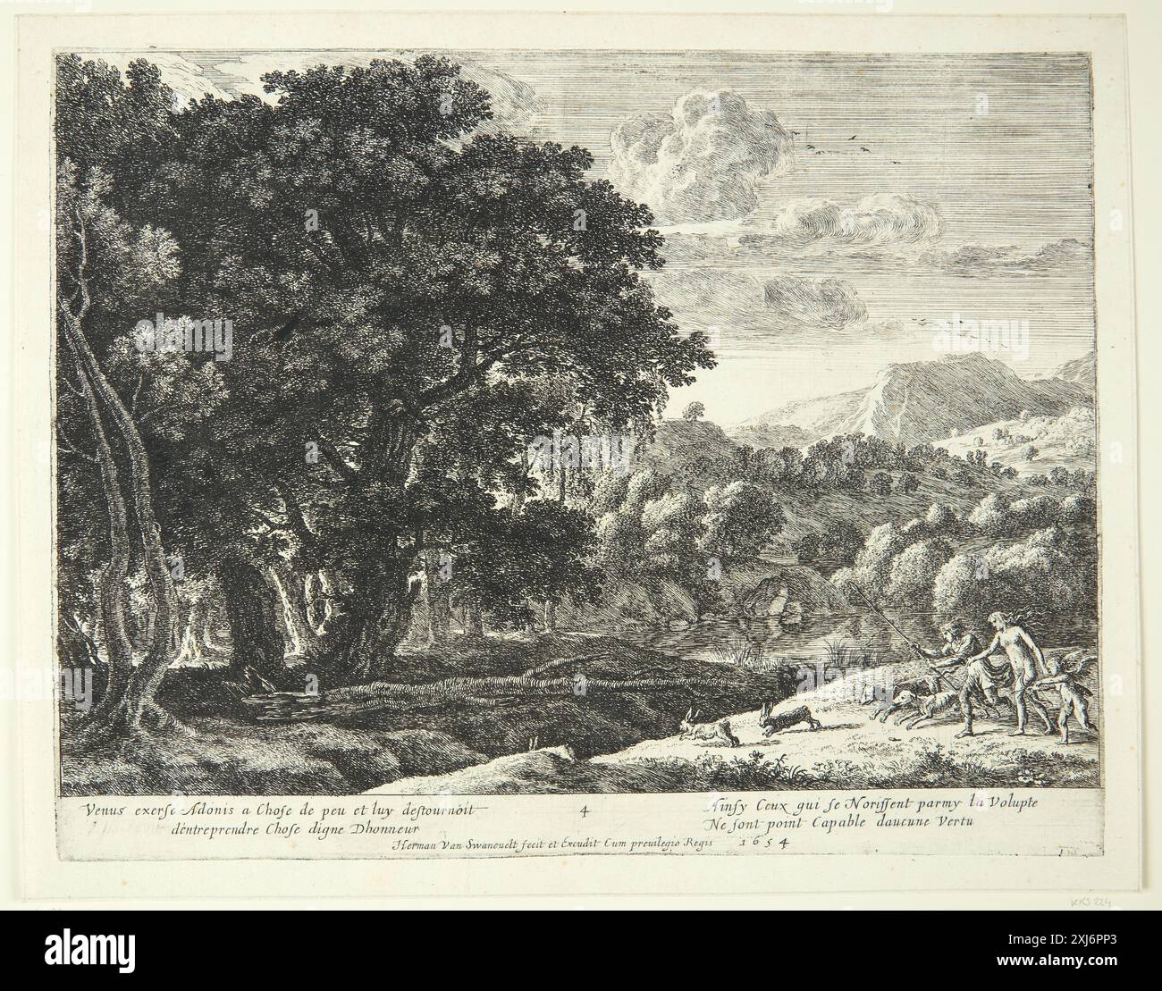 Venus and Adonis chases Swanevelt, Herman van 1601 - 1655, Swanevelt ...