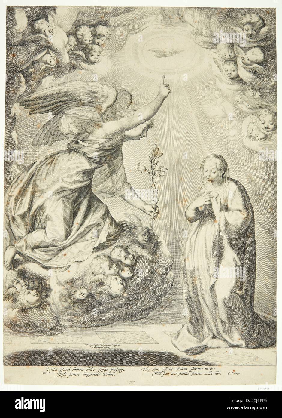 The Annunciation Matham, Jacob 1571 - 1631, Valeriani, Giuseppe 1542 ...