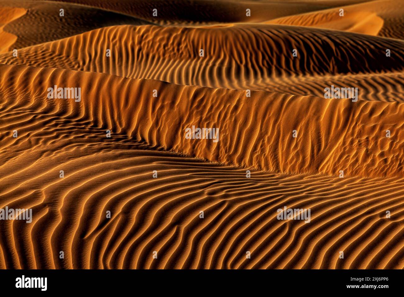 Full frame close-up of ripples and sand ridges in the desert, Saudi ...