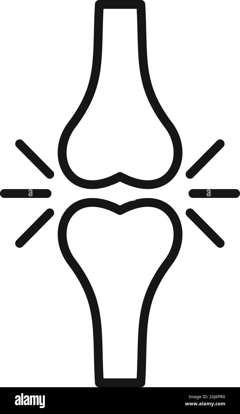 Simple line drawing of a knee experiencing pain, potentially ...