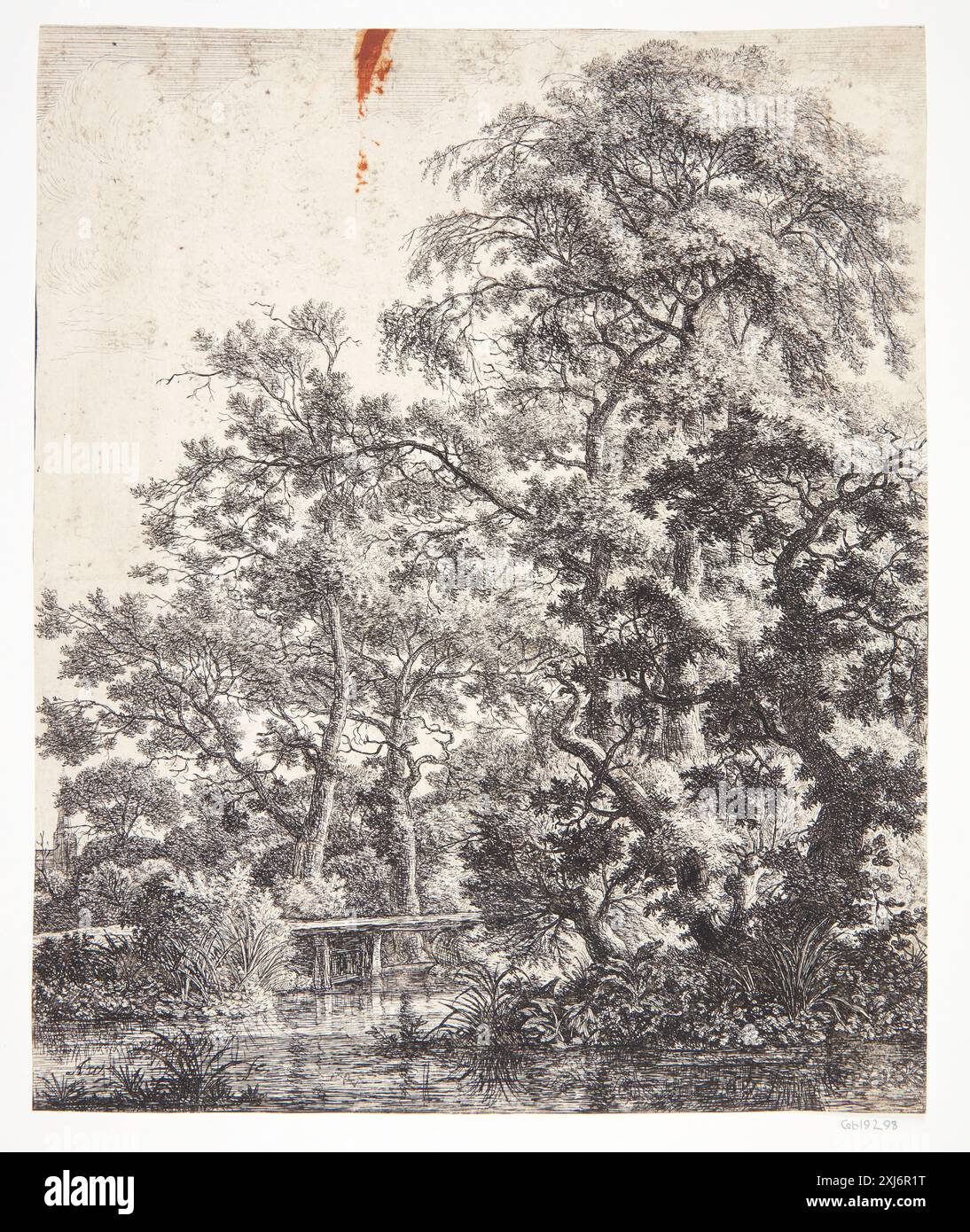 Forest landscape with a creek and a small bridge Waterloo, Anthonie ...