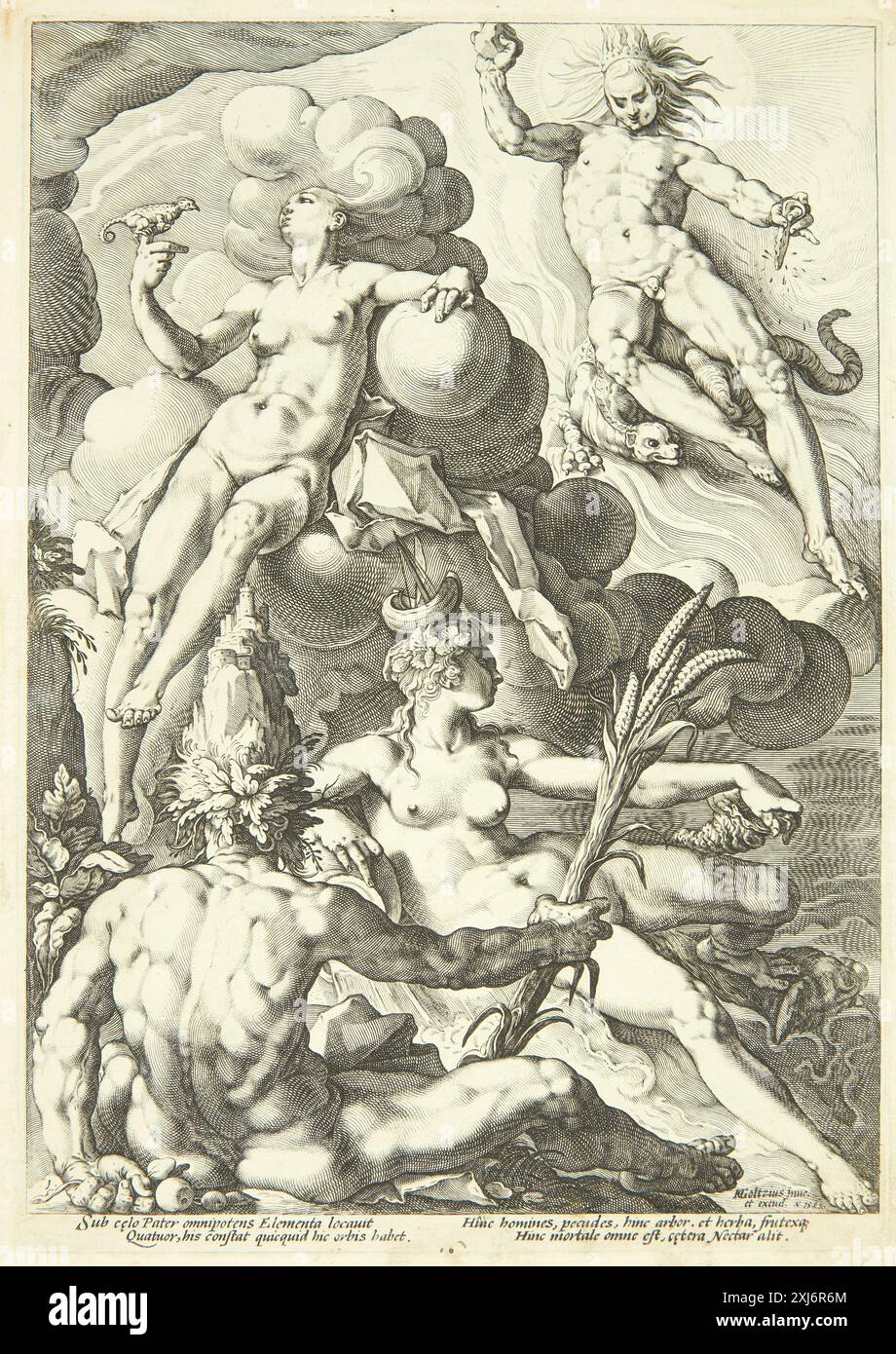 Copper engraving by Jacob Matham after Hendrick Goltzius depicting the ...
