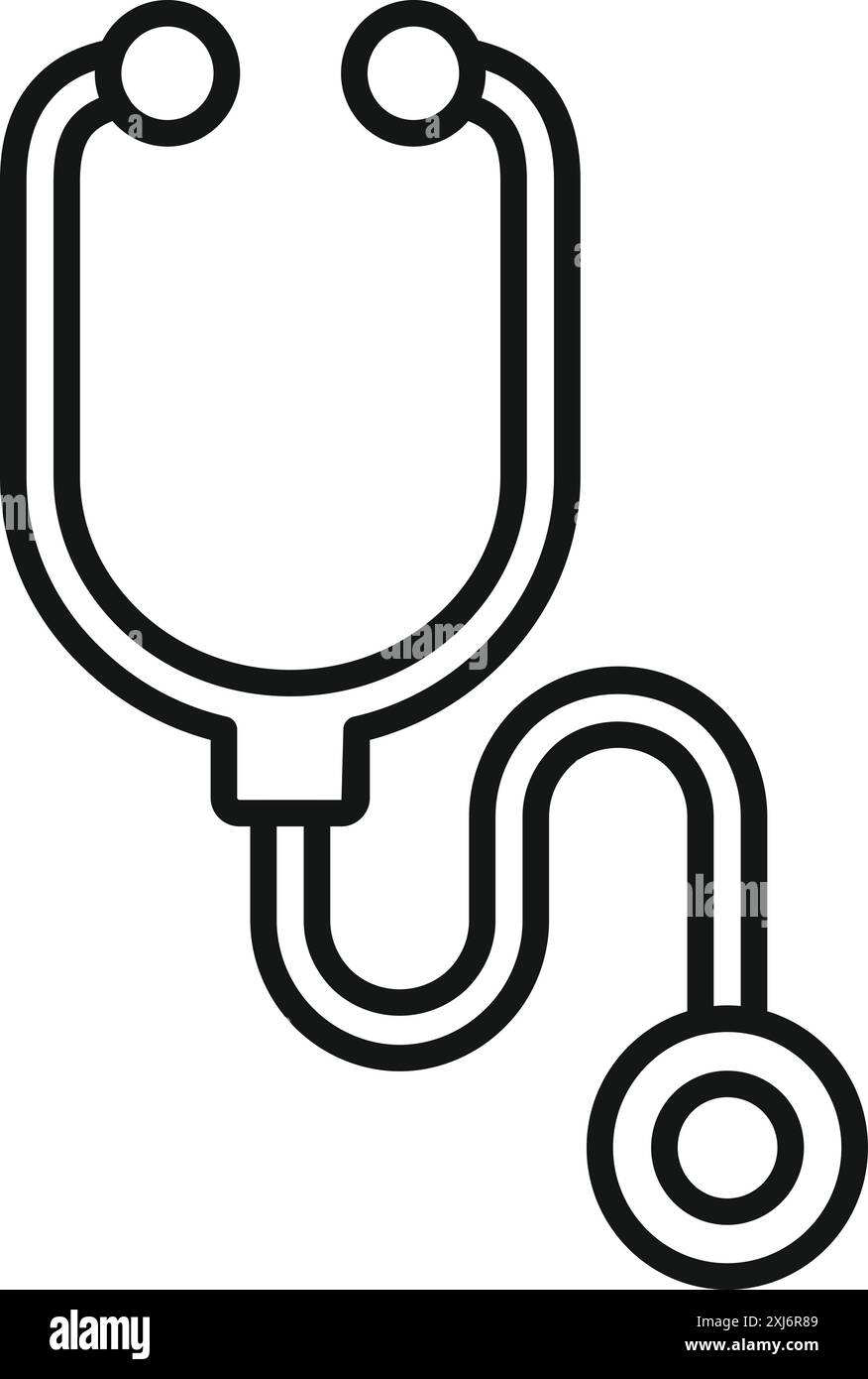 Simple stethoscope icon representing healthcare and medical examination ...