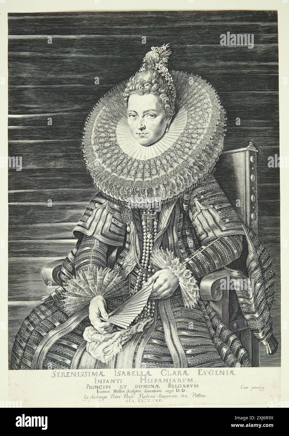Copper engraving by Jan Harmensz. Muller portraying Isabella Clara ...