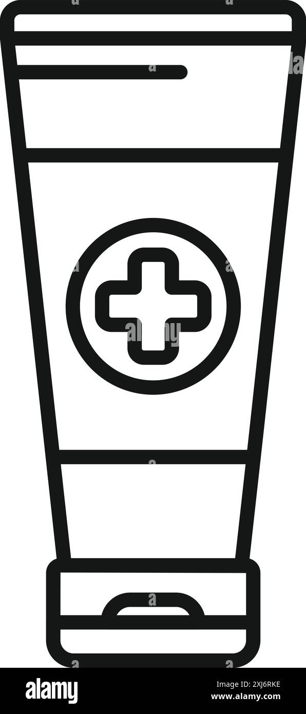 Medical tube containing antiseptic cream with cross symbol for first ...