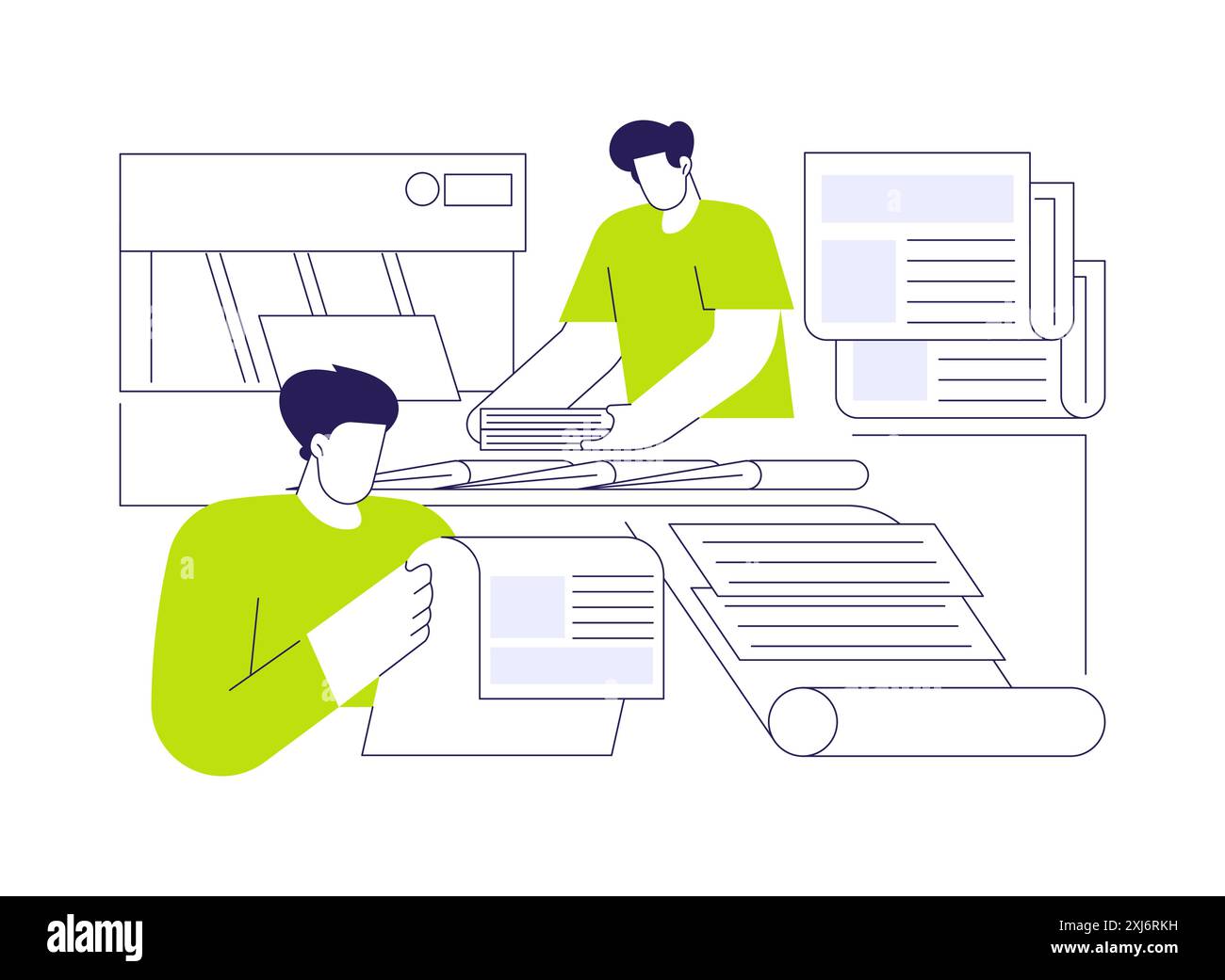 Offset printing abstract concept vector illustration Stock Vector Image ...