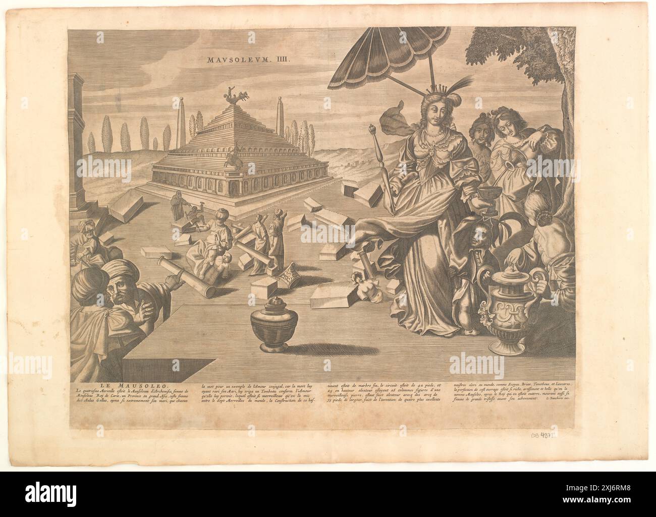 An engraving by Cornelis Danckerts I (1603-1656) depicting the ...