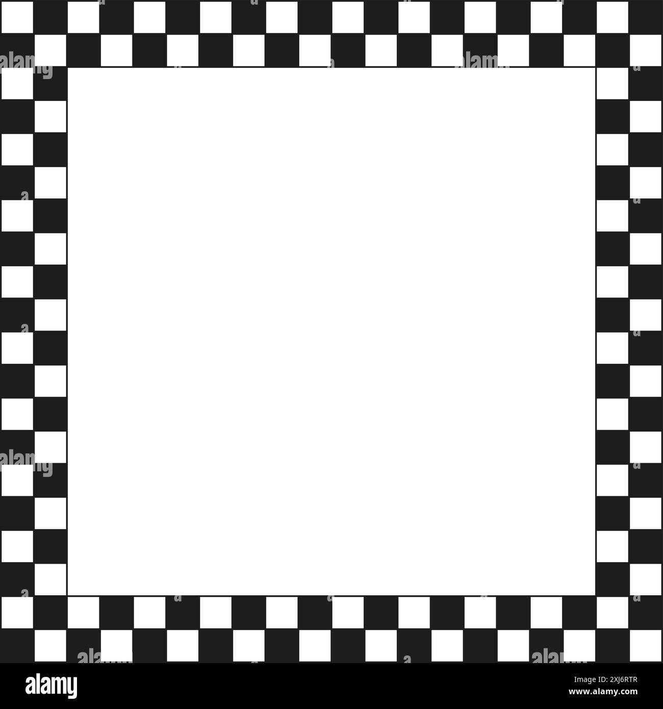 Checkered border frame. Black and white squares. Geometric vector ...