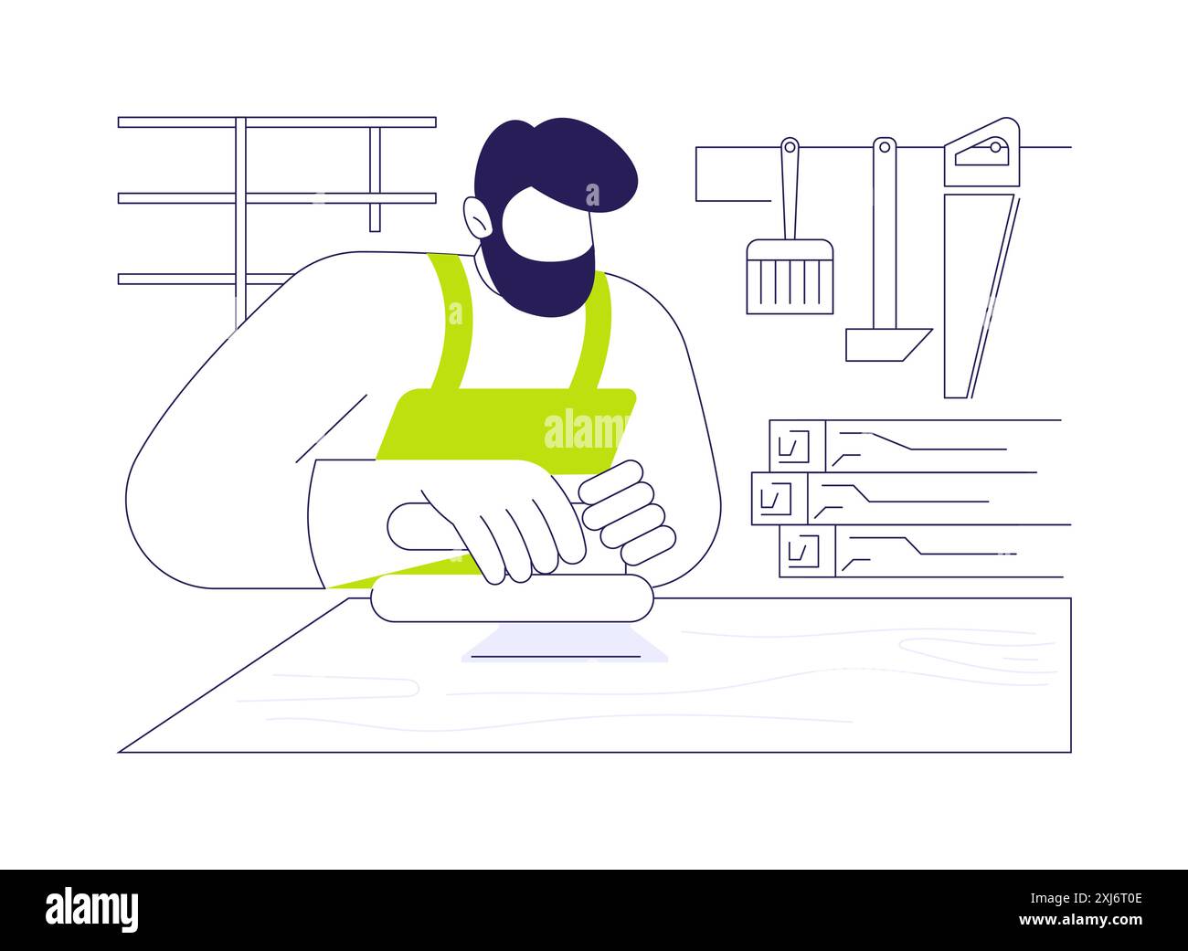 Wood sanding abstract concept vector illustration Stock Vector Image ...