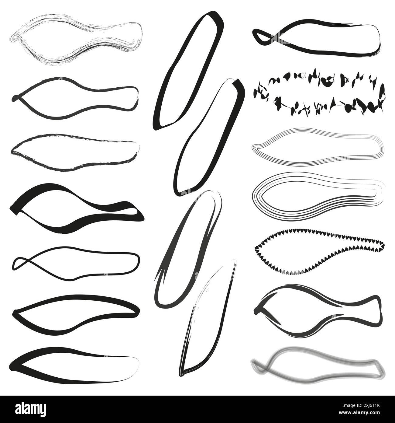 Hand drawn black abstract lines hi-res stock photography and images - Alamy