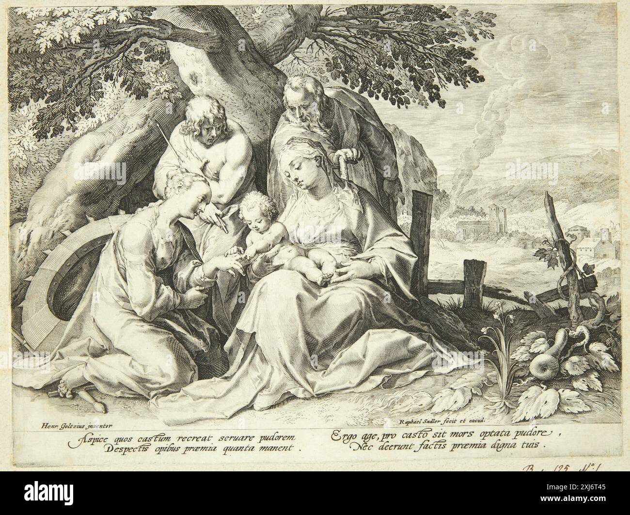 The Holy Family with Saint Katherina and Sankt Sebastian Sadeler (I ...