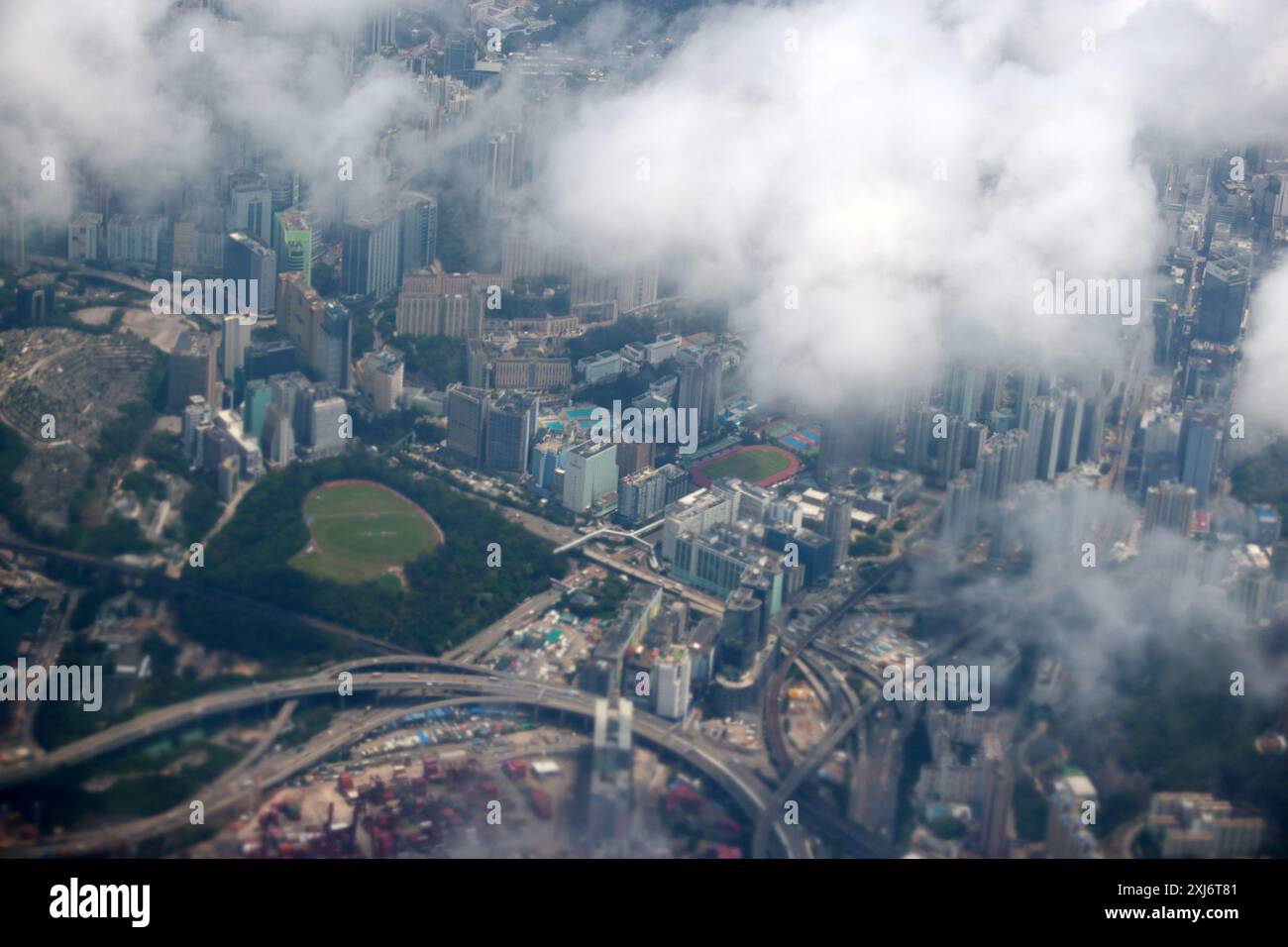 aerial view of Hong Kong new territories area,Kwai Chung , Hong Kong ...