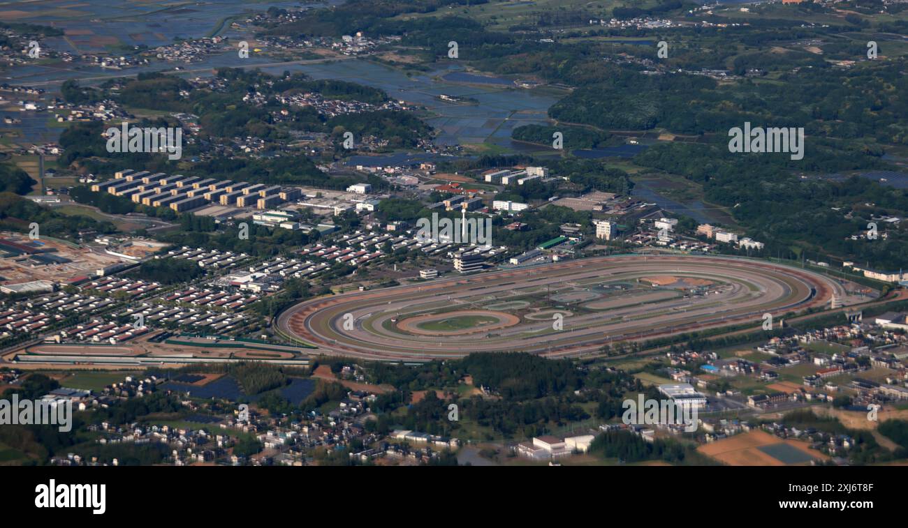 aerial view of Miho training center of Japan racing association, one of ...