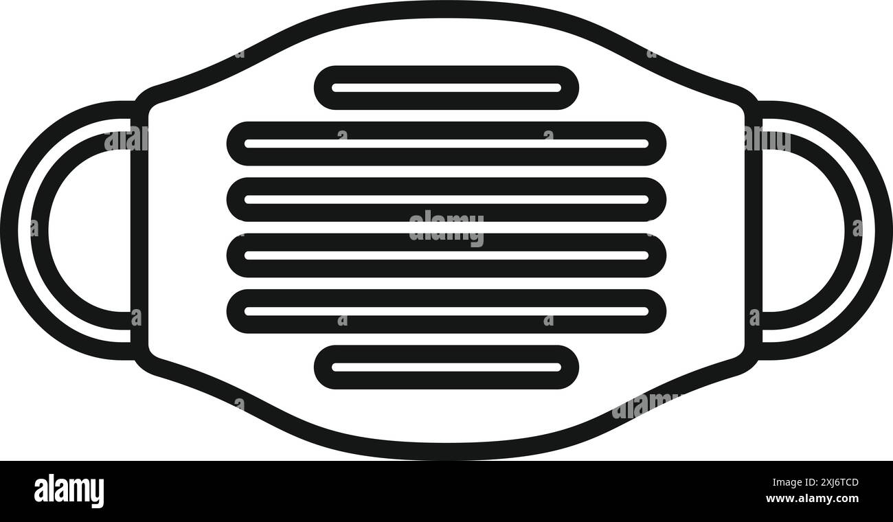 Simple line art of a medical face mask protecting from virus and ...