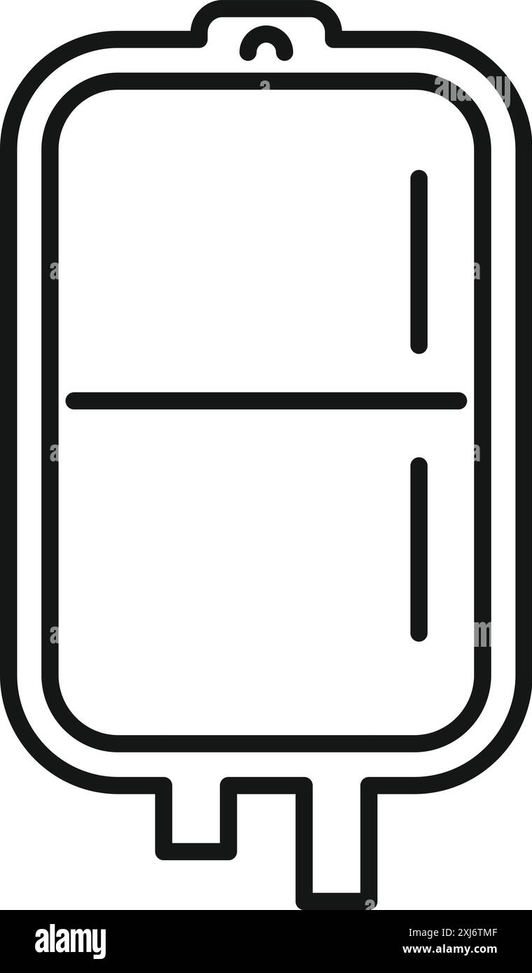 Simple line drawing of a blood bag, conveying medical treatment and ...