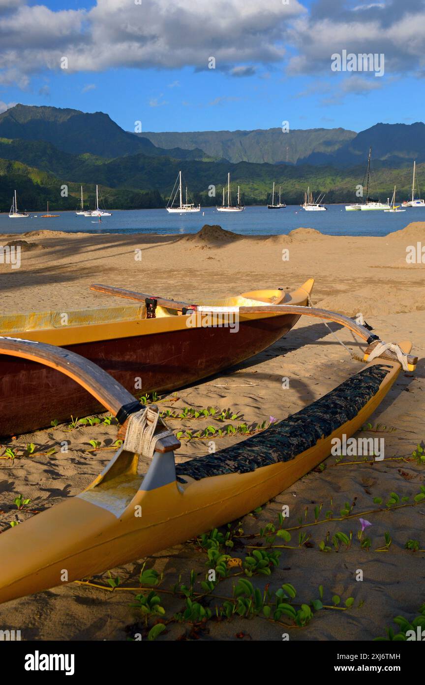 Traditional hawaiian outrigger canoe boat hi-res stock photography and ...
