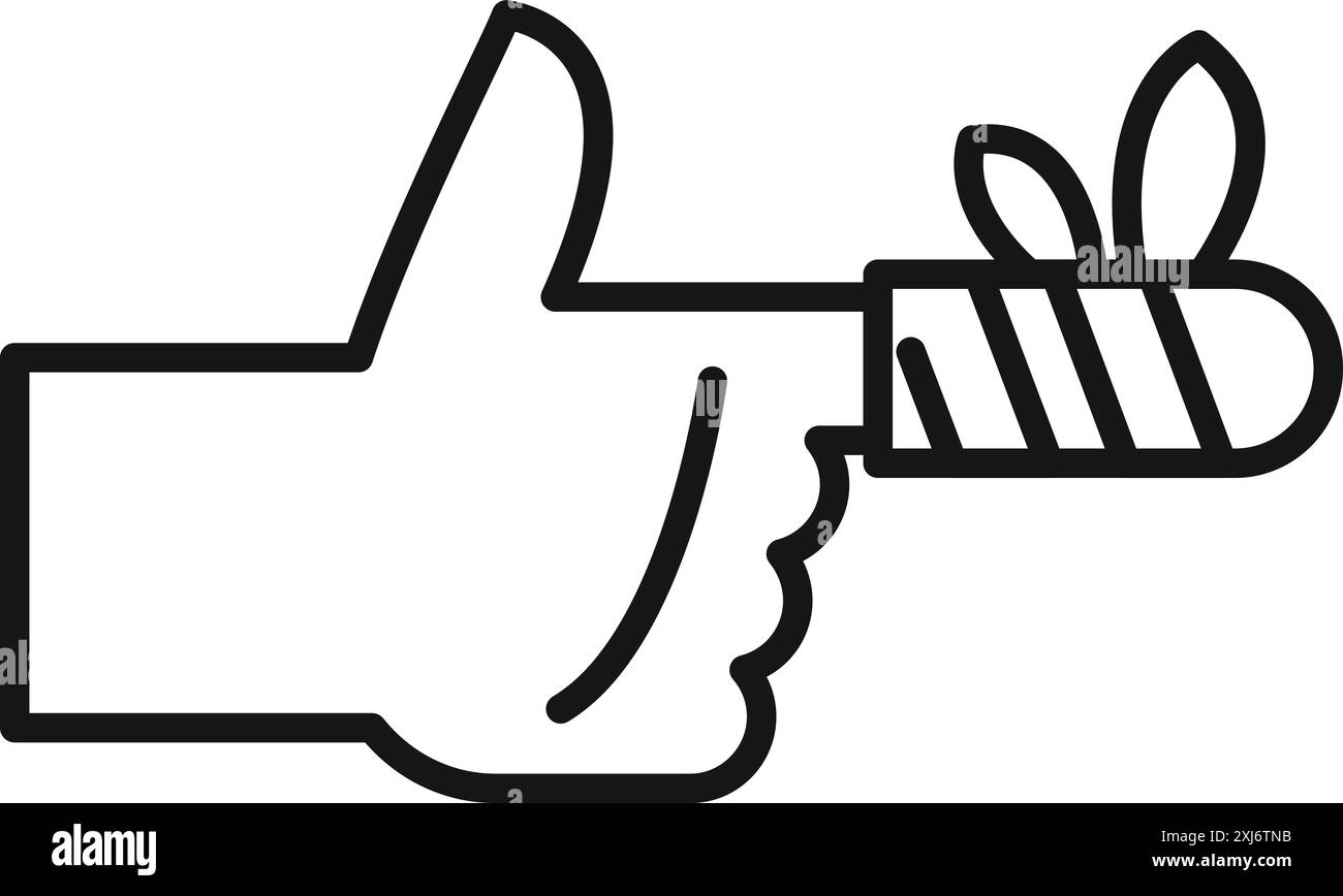 Simple line icon of a hand holding a party popper, ready to unleash the ...
